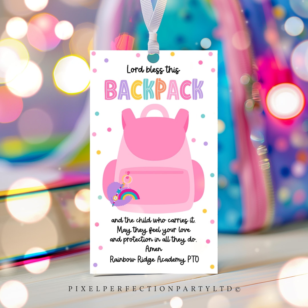Editable Lord Bless This Backpack Tag Backpack Blessing Back to School ...