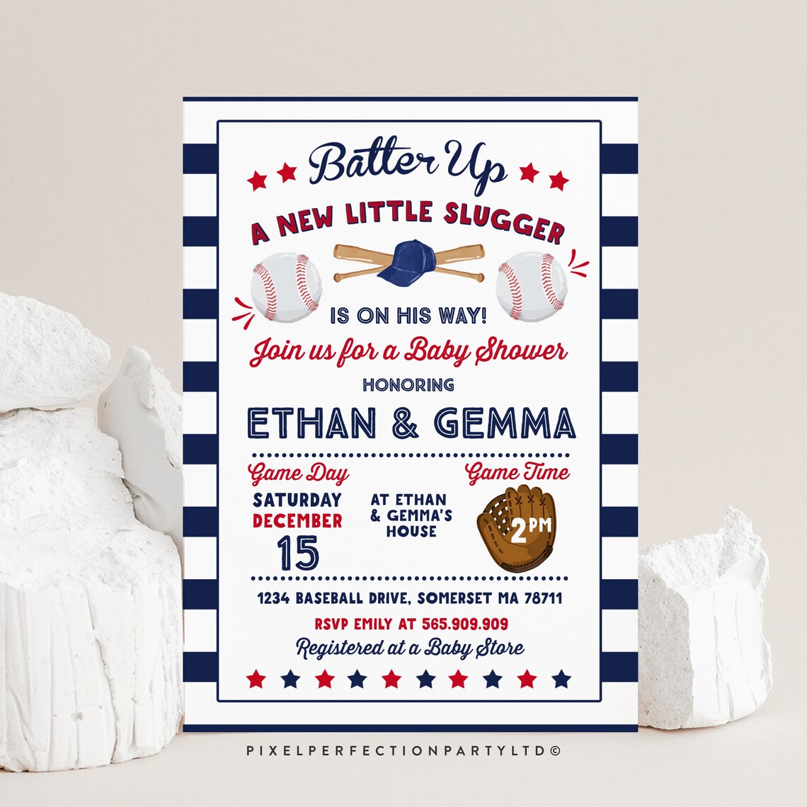 Baseball Baby Shower Invitation Sports Baby Shower Invitation Baseball ...