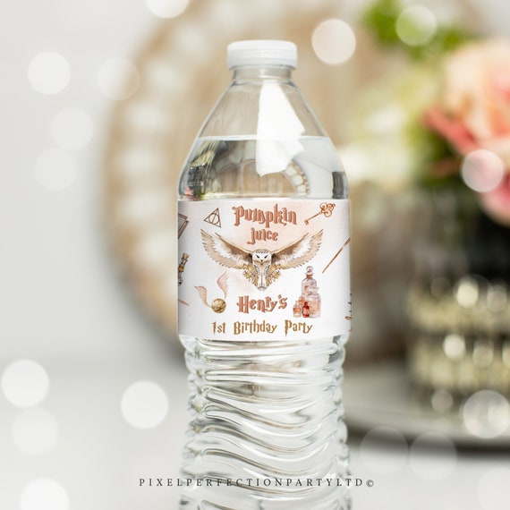 Editable Wizard Birthday Party Water Bottle Labels The Chosen One 1st ...