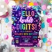 Editable Hello Double Digits 10th Birthday Party Invitation Hello ...