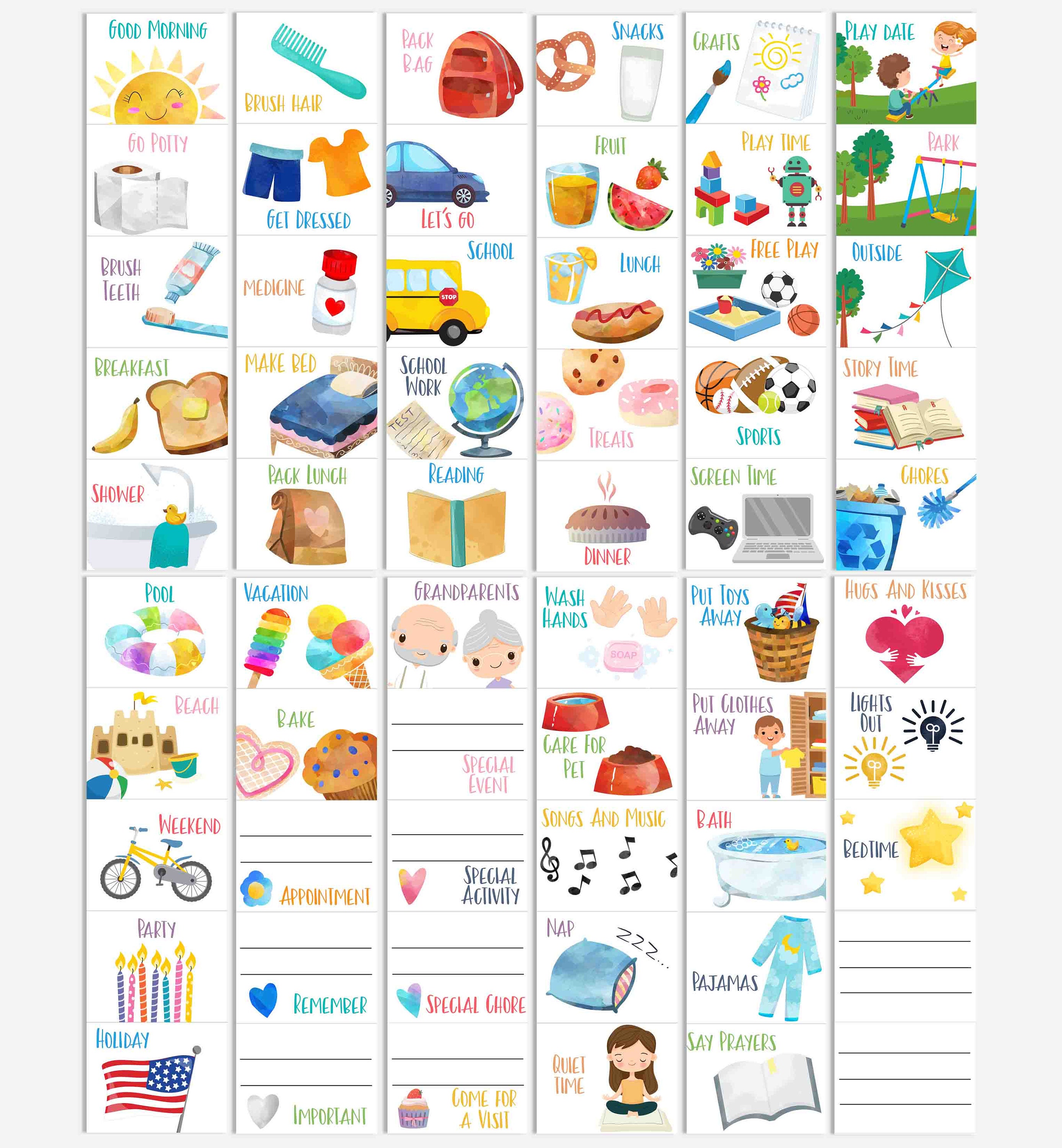 Visual Schedule Kids Daily Routine Chart Toddler Routine Chart - Etsy