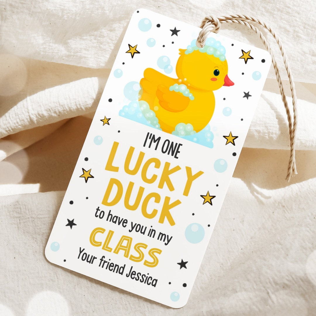 Editable Back to School Gift Tag One Lucky Duck to Have You in My Class ...