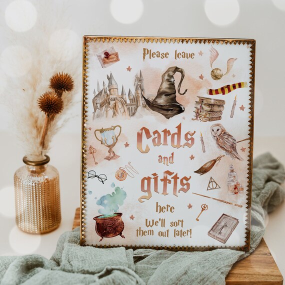 Wizard Birthday Party Cards & Gifts Sign The Chosen One Birthday Party ...