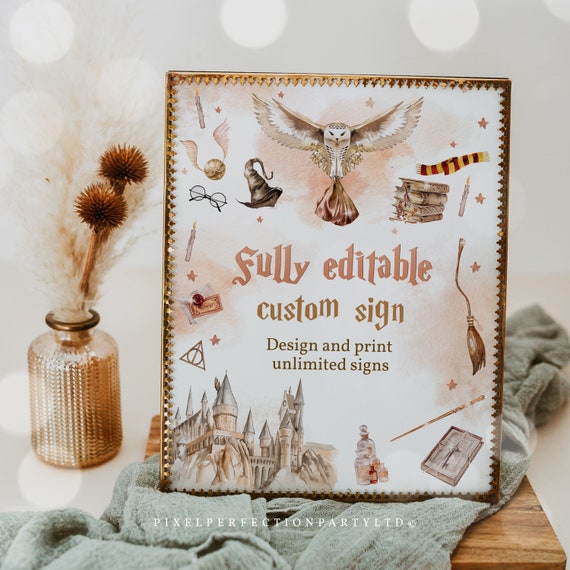 Fully Editable Wizard Baby Shower Custom Sign A Magical Bundle Is On ...