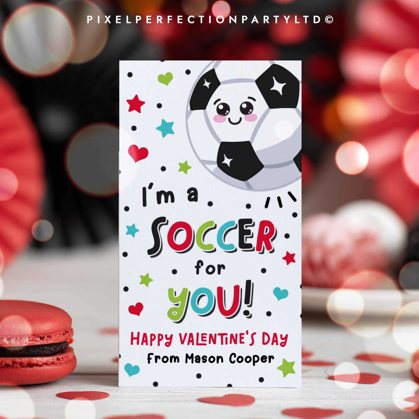 Editable Soccer Valentine's Day Gift Tags Set of 6 Sports Valentine ...