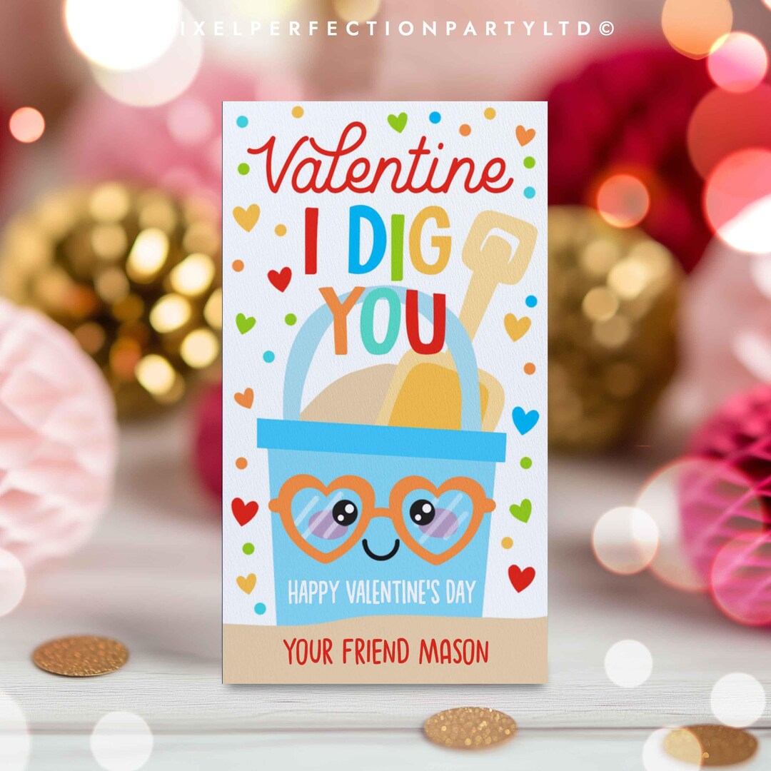 Editable Valentine I Dig You Gift Tag Shovel I Dig You Valentine Gift ...