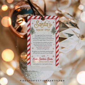 Editable Santa's Magic Dust Christmas Gift Tag Santa's Magical Dust Tag Christmas Eve Tradition ...