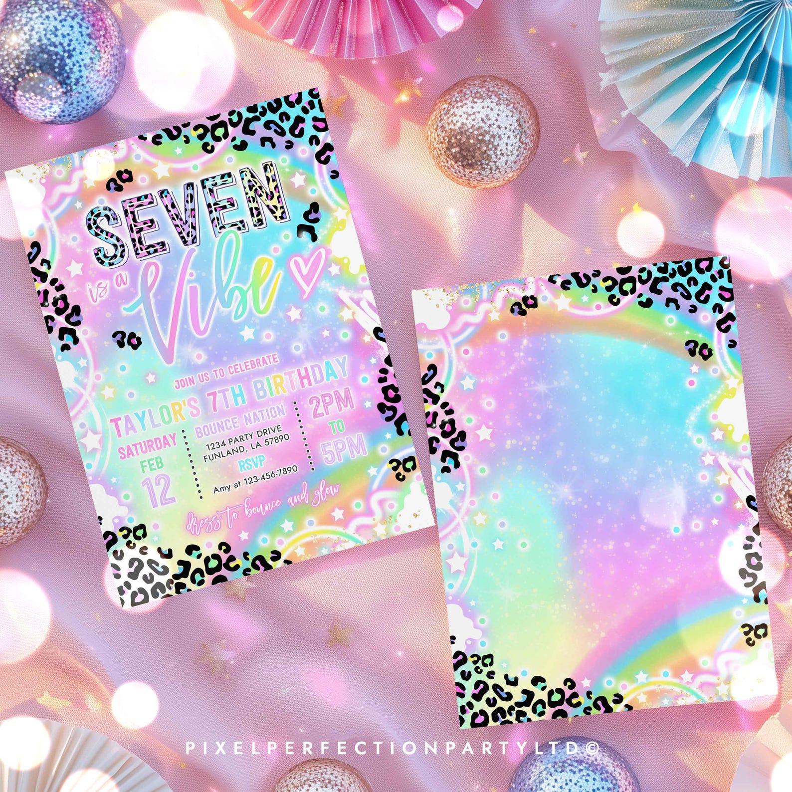 Editable Seven is A Vibe 7th Birthday Party Invitation Seven is A Vibe ...