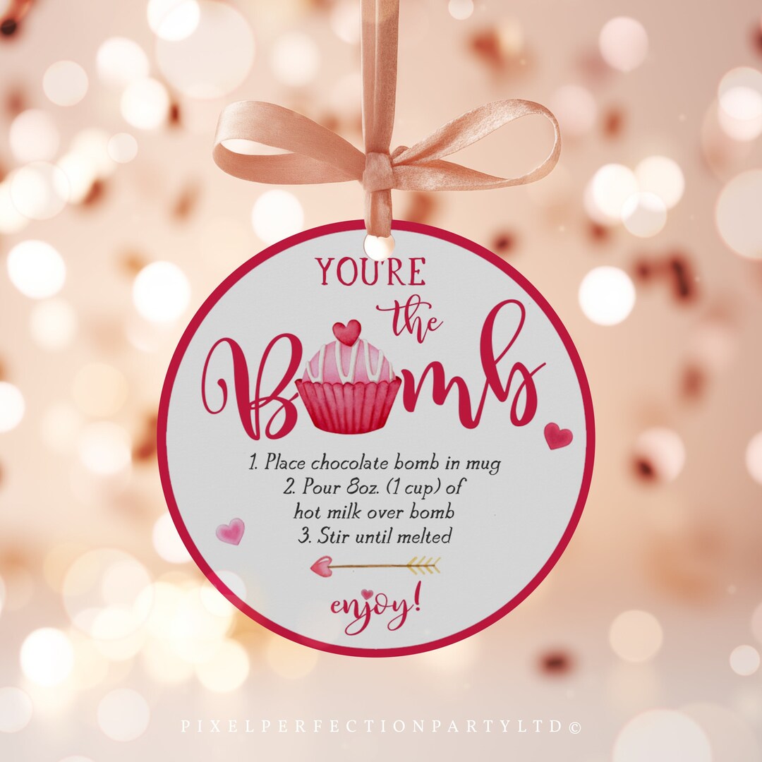 Editable Hot Chocolate Bomb Tag Valentine's Day Hot Cocoa Bomb Tag Your ...
