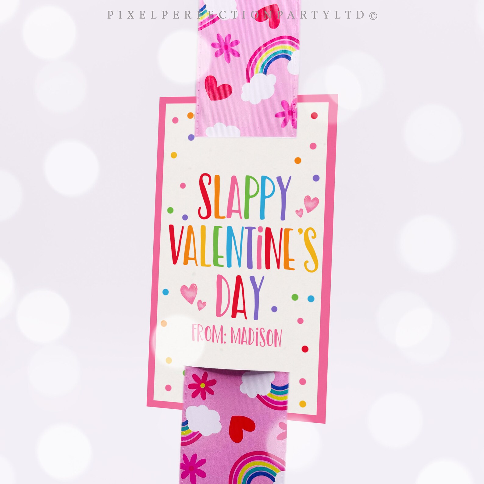 Editable Slap Bracelet Valentine's Day Gift Tag Slappy - Etsy