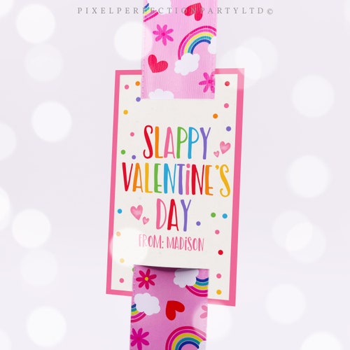 Editable Slap Bracelet Valentine's Day Gift Tag Slappy - Etsy
