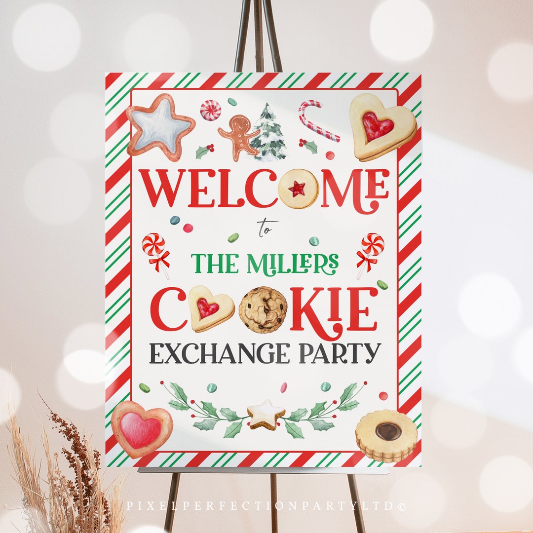 Editable Cookie Exchange Welcome Sign Cookie Swap Welcome Sign Cookies ...