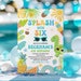 Editable Splash Into Six 6th Birthday Pool Party Invitation Tropical ...