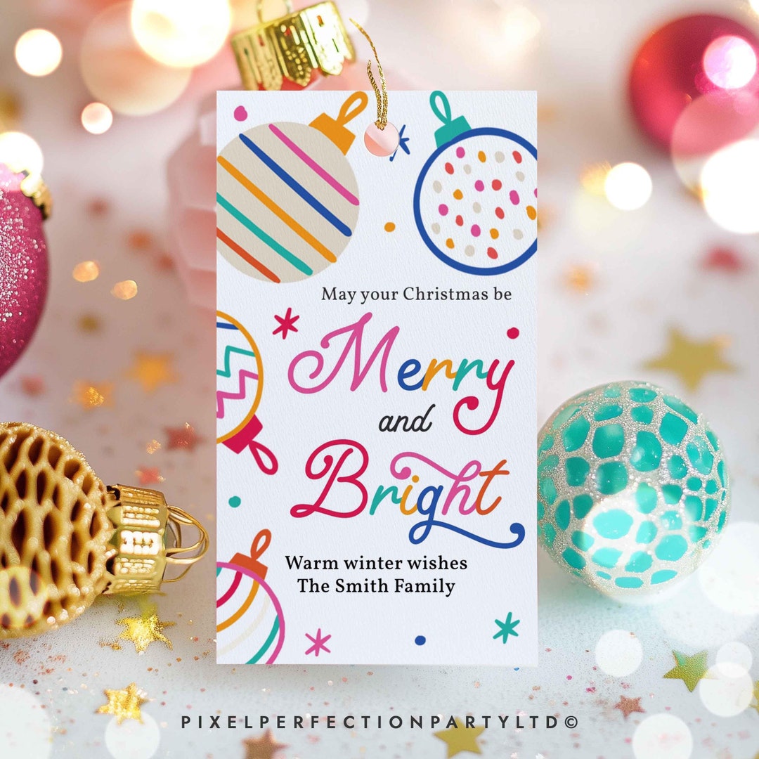 Editable May Your Christmas Be Merry and Bright Christmas Holiday Gift ...
