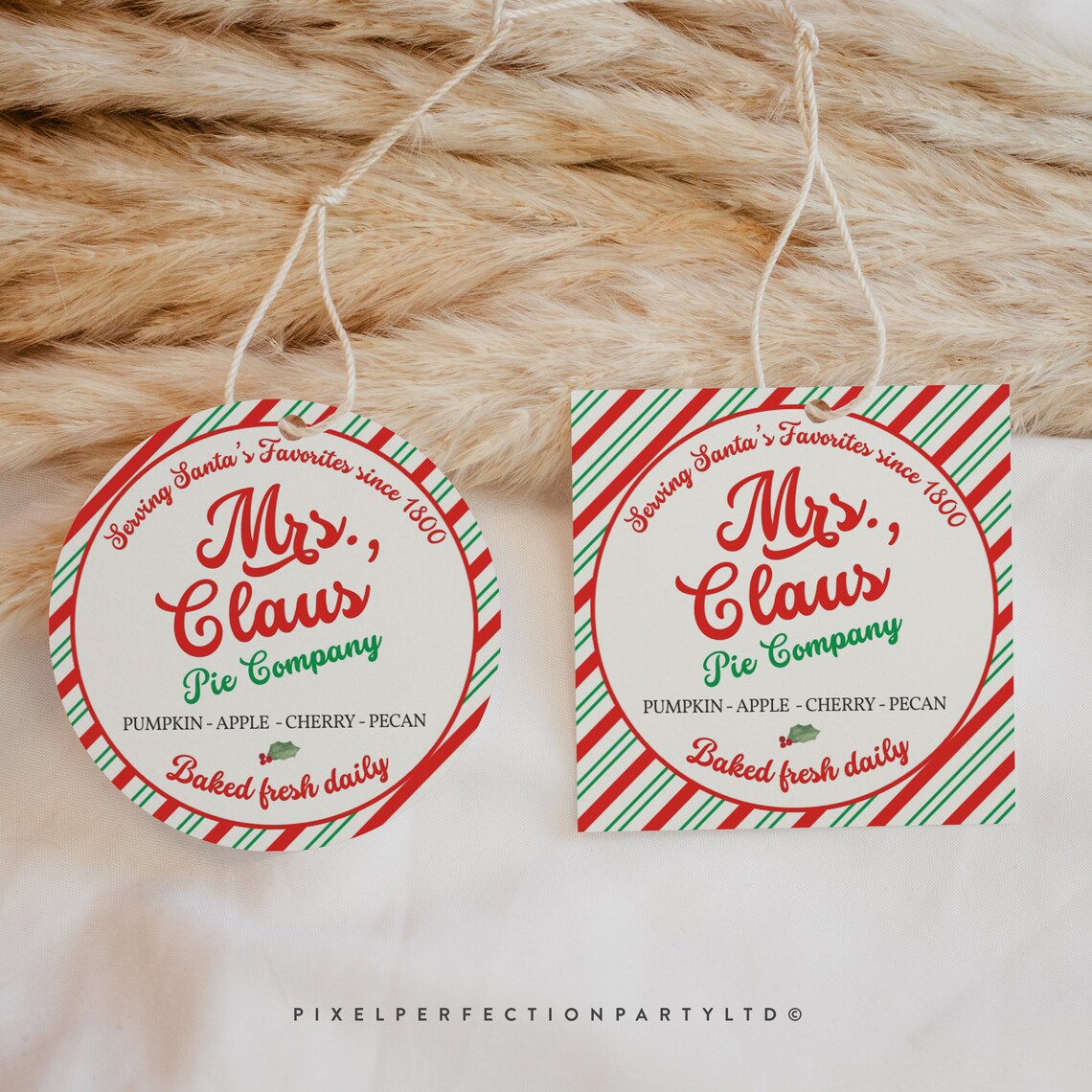 EDITABLE Mrs Claus' Pie Company Sticker Tag Mrs Claus' | Etsy