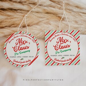 EDITABLE Mrs Claus' Pie Company Sticker Tag Mrs Claus' North Pole ...
