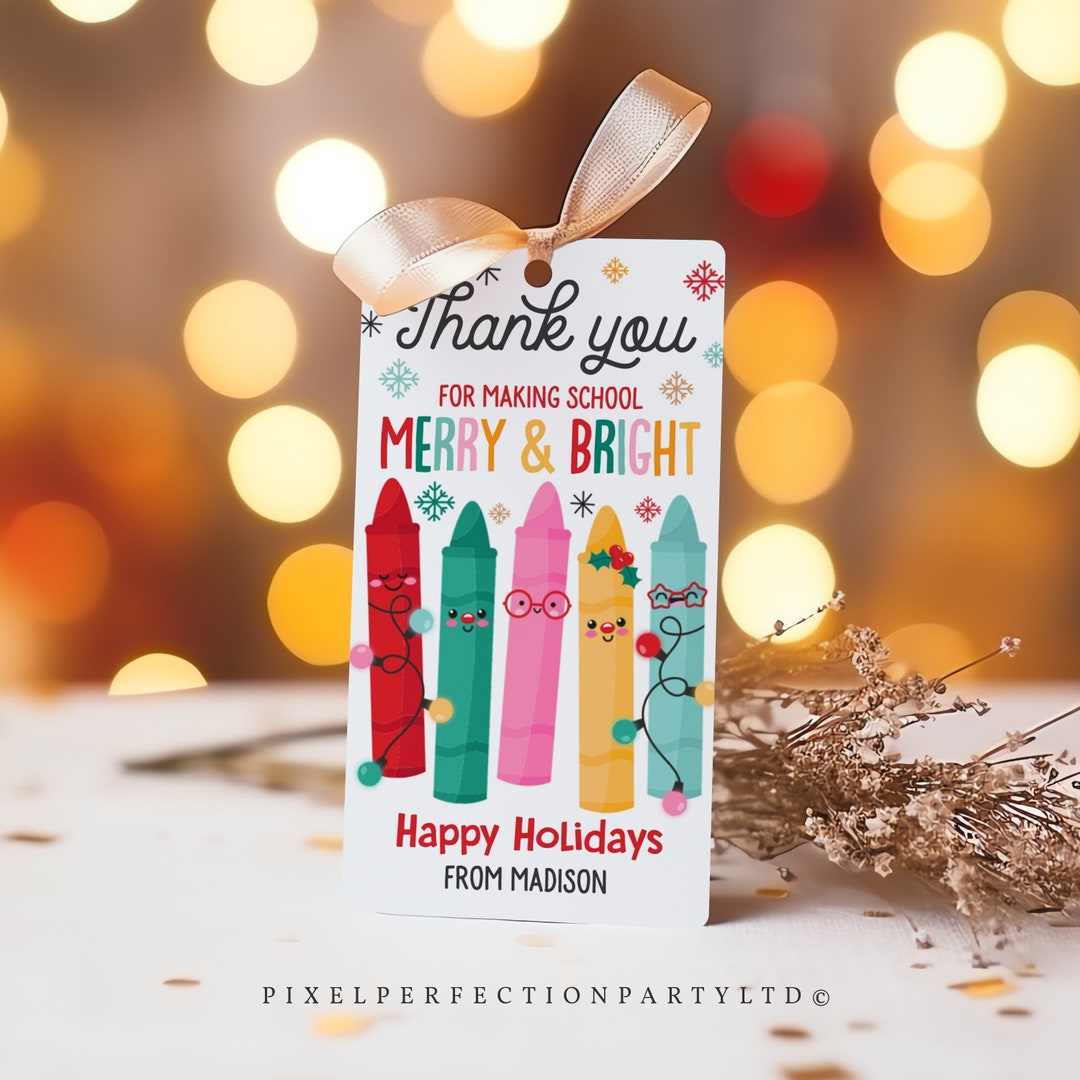 Editable Thank You for Making School Merry and Bright Christmas Gift ...