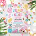 Editable Jump Into Nine 9th Birthday Party Invitation Tropical Summer ...