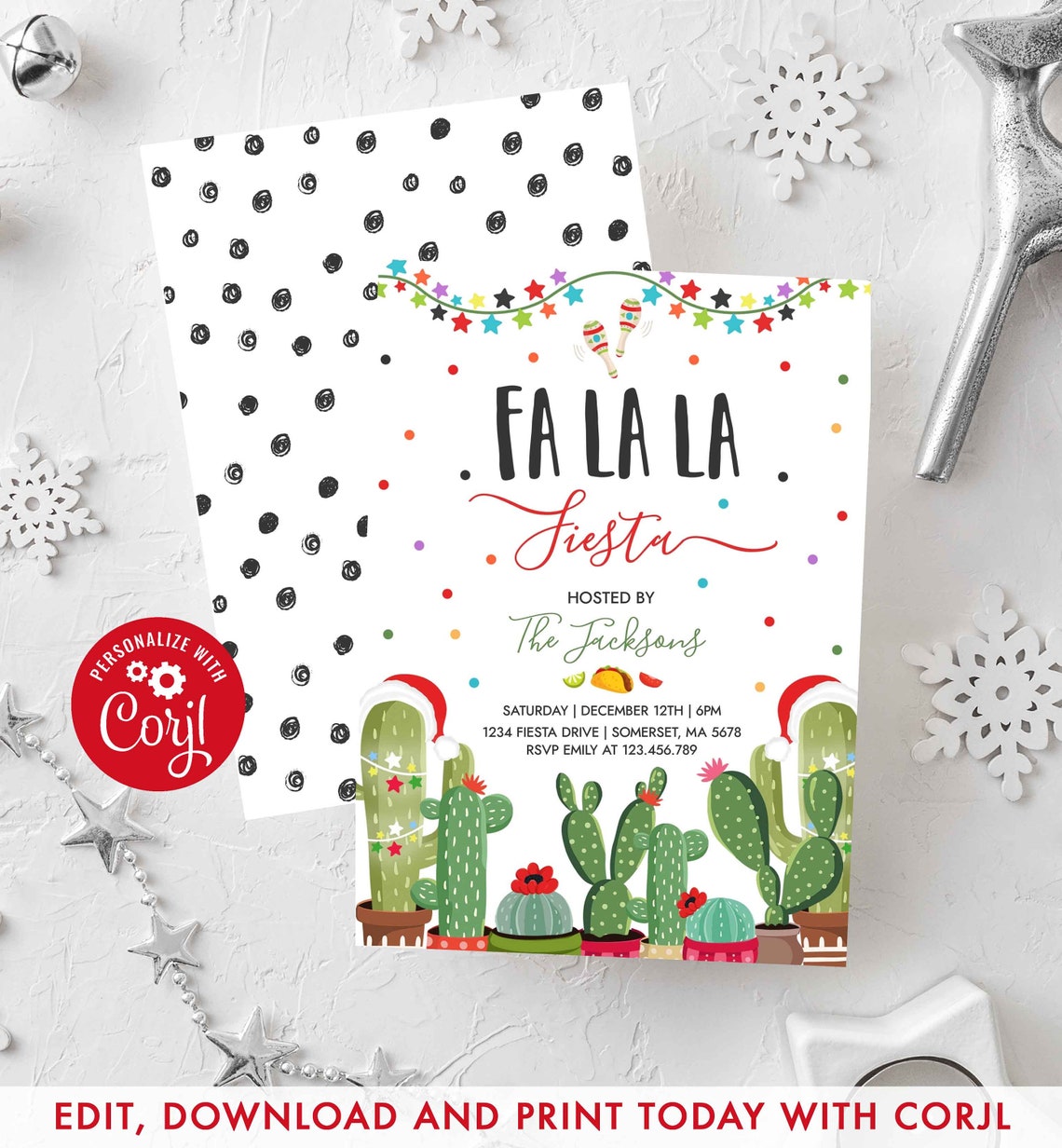 Christmas Fiesta Party Invitation Holiday Fiesta Party | Etsy