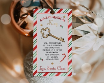 Santa's Magic Key Tag EDITABLE Christmas Magical Key Tag - Etsy