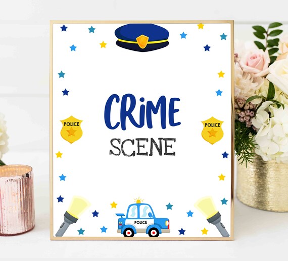 Crime Scene Table Sign Police Officer Party Sign Police | Etsy