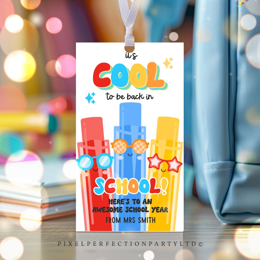 Editable Cool to Be Back in School Back to School Tag Ice Pop Back to ...