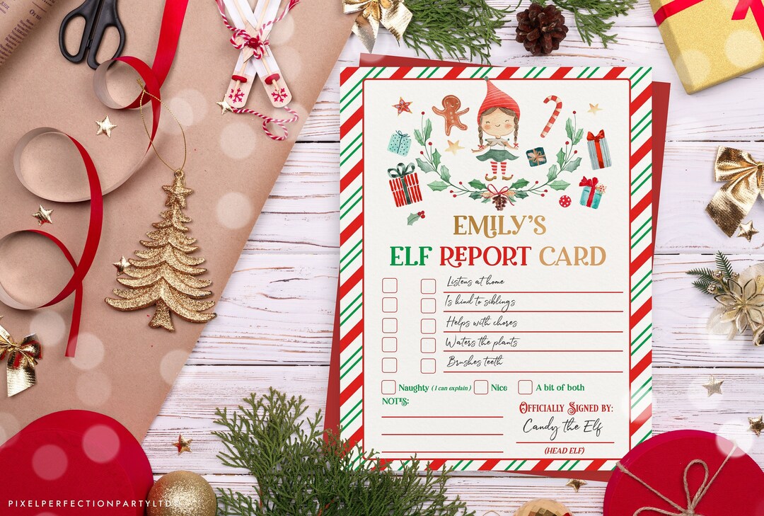 Editable Elf Report Card Elf Santa Naughty or Nice Report Elf - Etsy UK