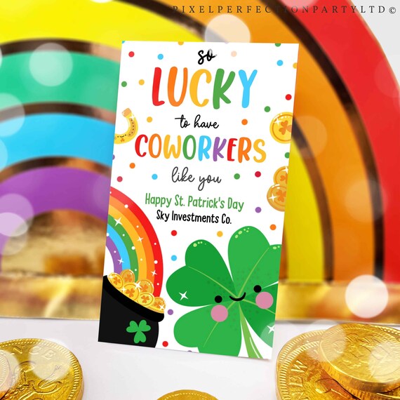 Editable St. Patrick's Day Employees Appreciation Gift Tag So Lucky To ...