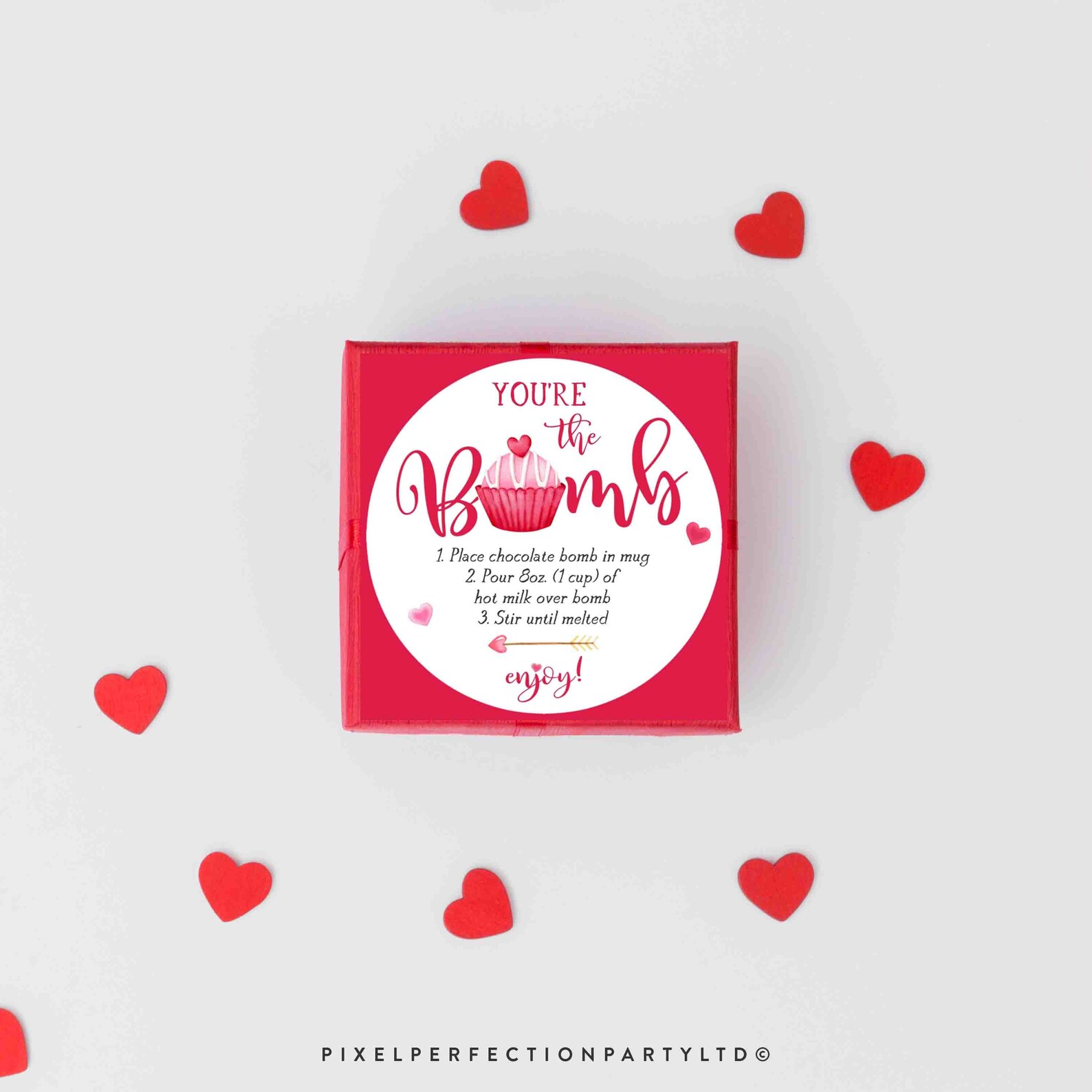 Editable Hot Chocolate Bomb Tag Valentine's Day Hot Cocoa | Etsy