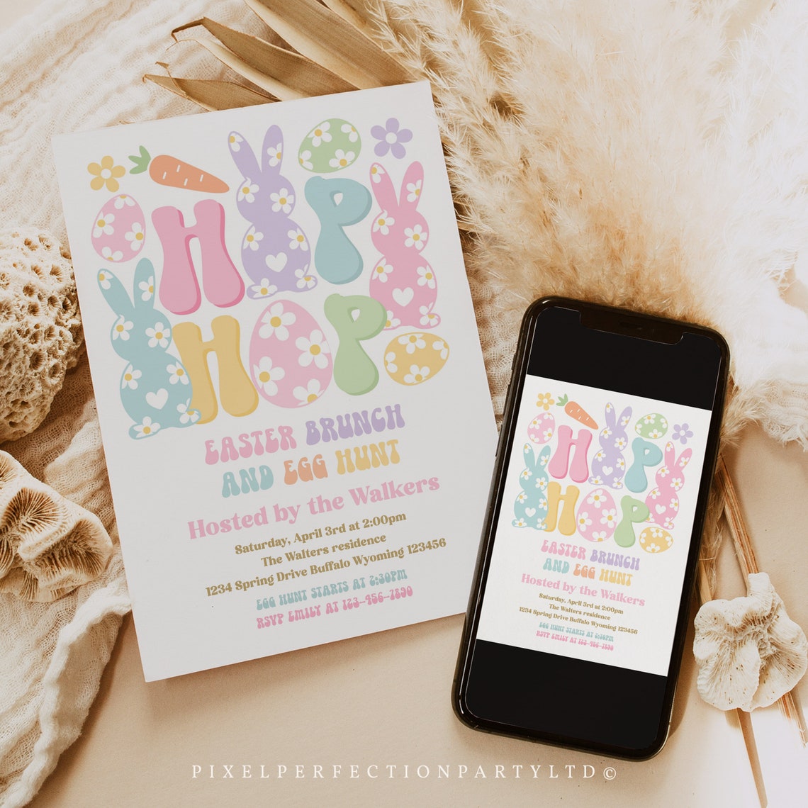 Editable Easter Egg Hunt Invitation Easter Egg Event Party Neighborhood ...