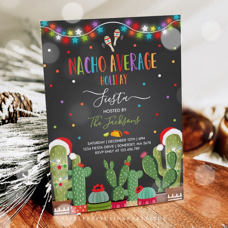Editable Holiday Fiesta Party Invitation Nacho Average Holiday - Etsy