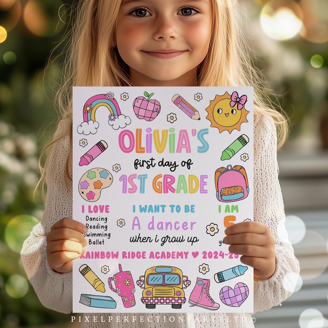 Editable First Day of 1st Grade Sign Printable First Day of 1st Grade ...