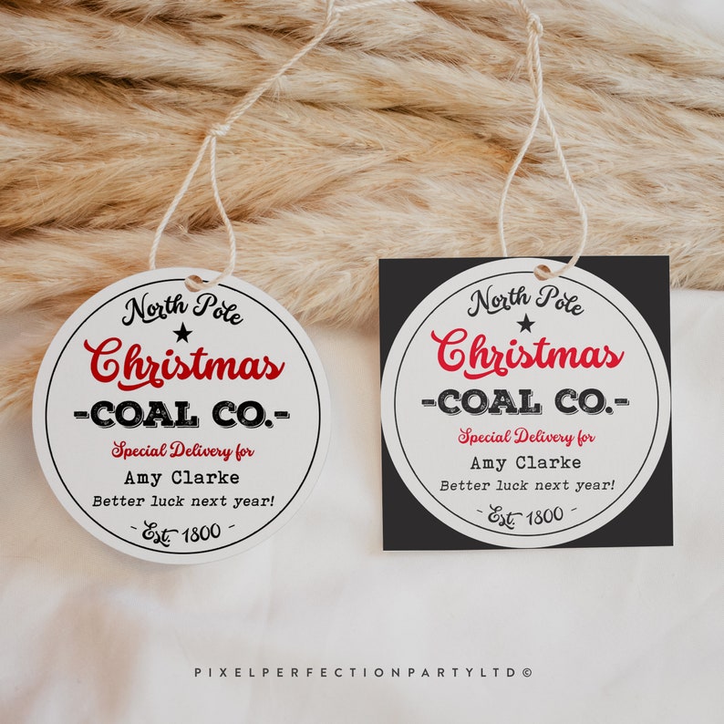 EDITABLE Christmas Coal Gift Tag Lump of Coal From the North | Etsy