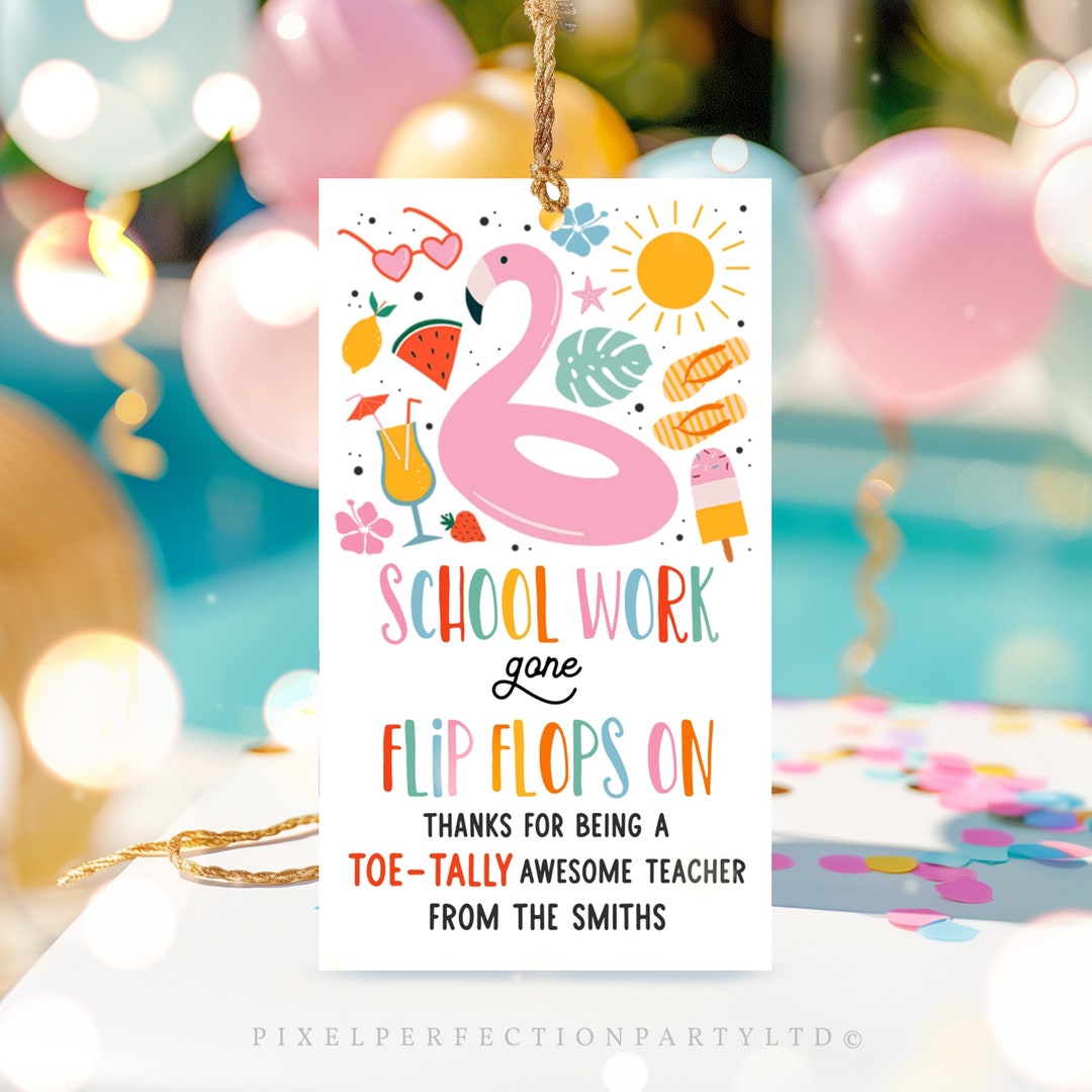 Editable School Work Gone Flip Flops on Teacher Classroom Student ...