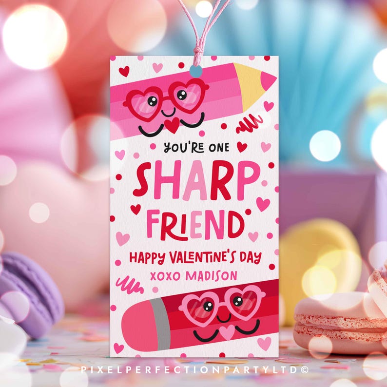 Editable Pencil Valentine's Day Gift Tag Valentine Pencil You're One ...