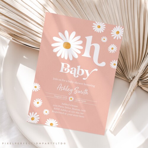 Editable Peace Love Baby Shower Invitation Boho Hippy Daisy - Etsy