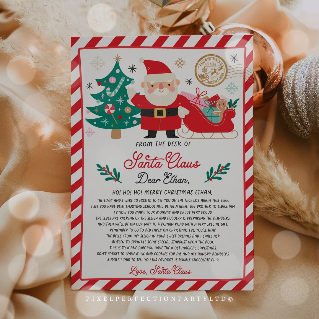 EDITABLE Official Letter From Santa Claus Letter From the Desk of Santa ...