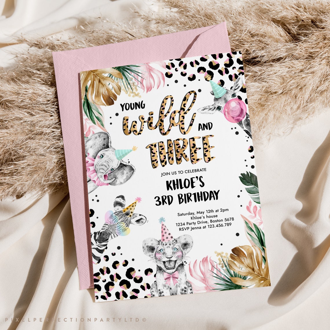 Editable Young Wild and Three Leopard Print Safari Animals - Etsy