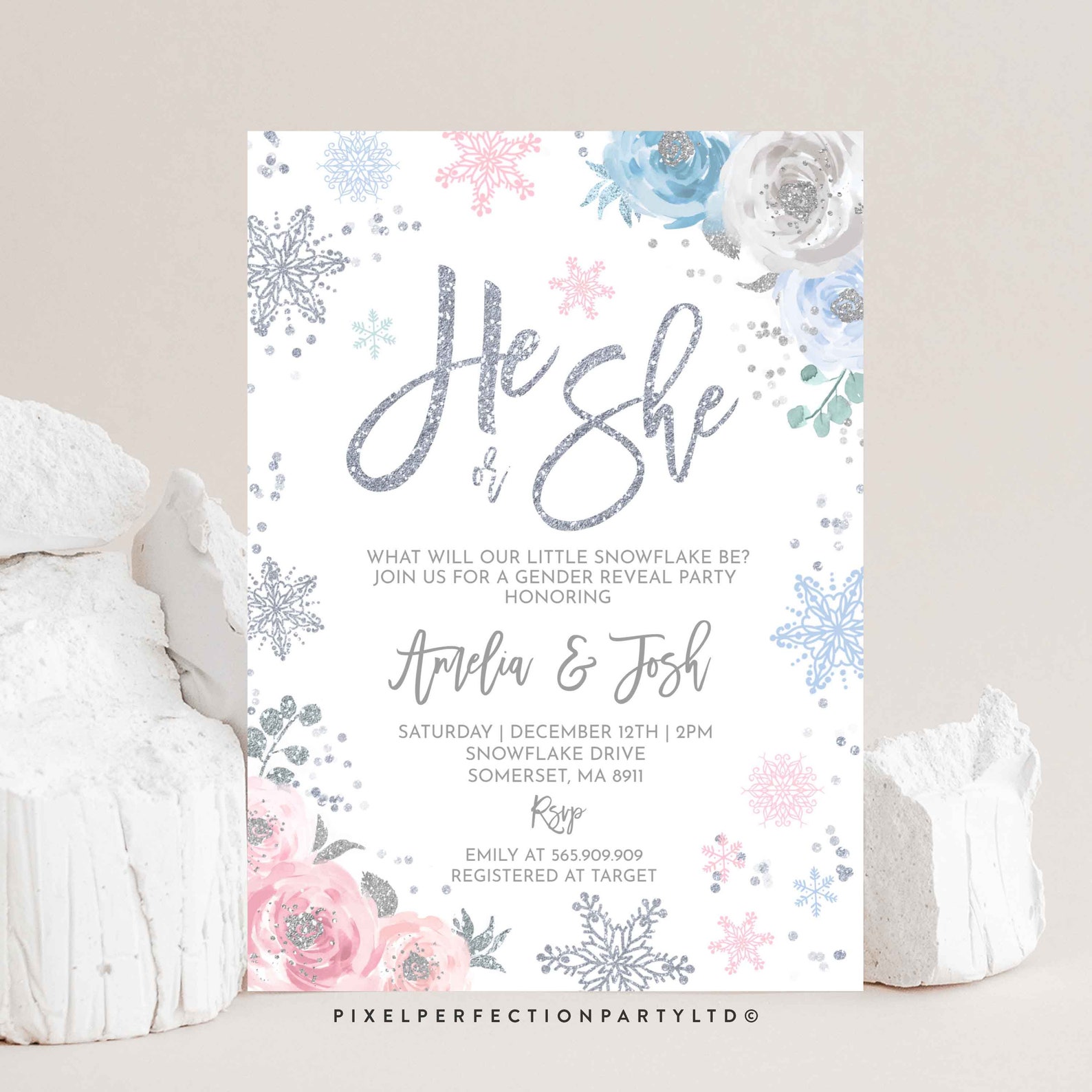 Winter Gender Reveal Invitation Christmas Gender Reveal | Etsy Winter Gender Reveal Invitation Christmas Gender Reveal | Etsy