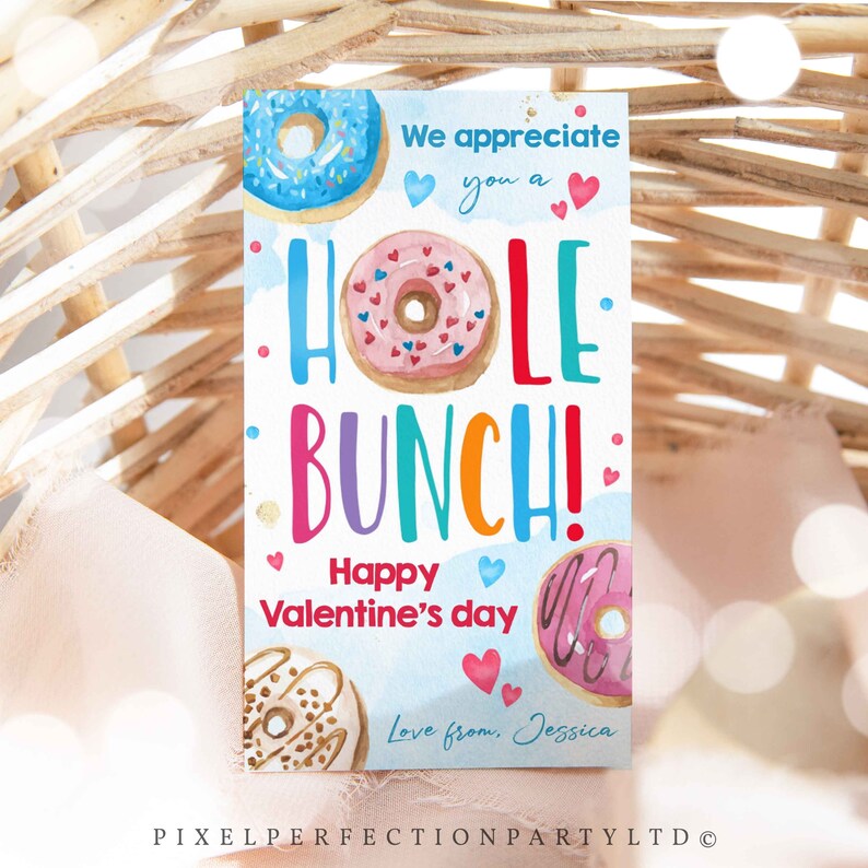 Editable Teachers Valentine's Day Gift Tag Teacher Donut - Etsy