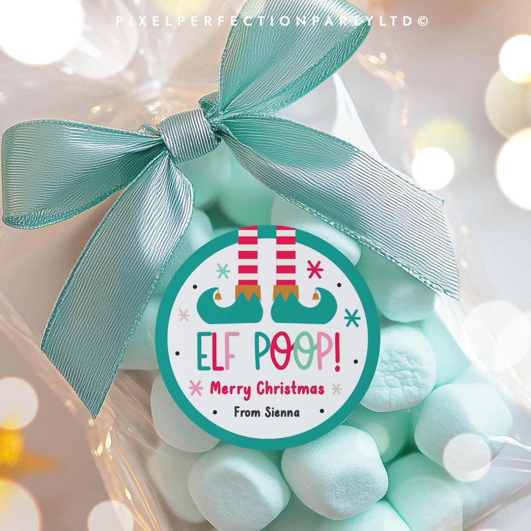 EDITABLE Elf Poop Gift Tag Christmas Poop Gift Tag North Pole Elf Poop ...