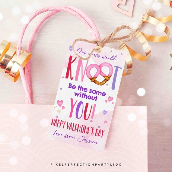 Editable Teachers Valentine's Day Gift Tag Teacher Pretzel Appreciation ...