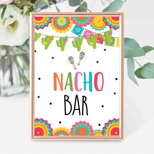 Nacho Bar Party Sign Fiesta Party Sign Fiesta Food Station - Etsy