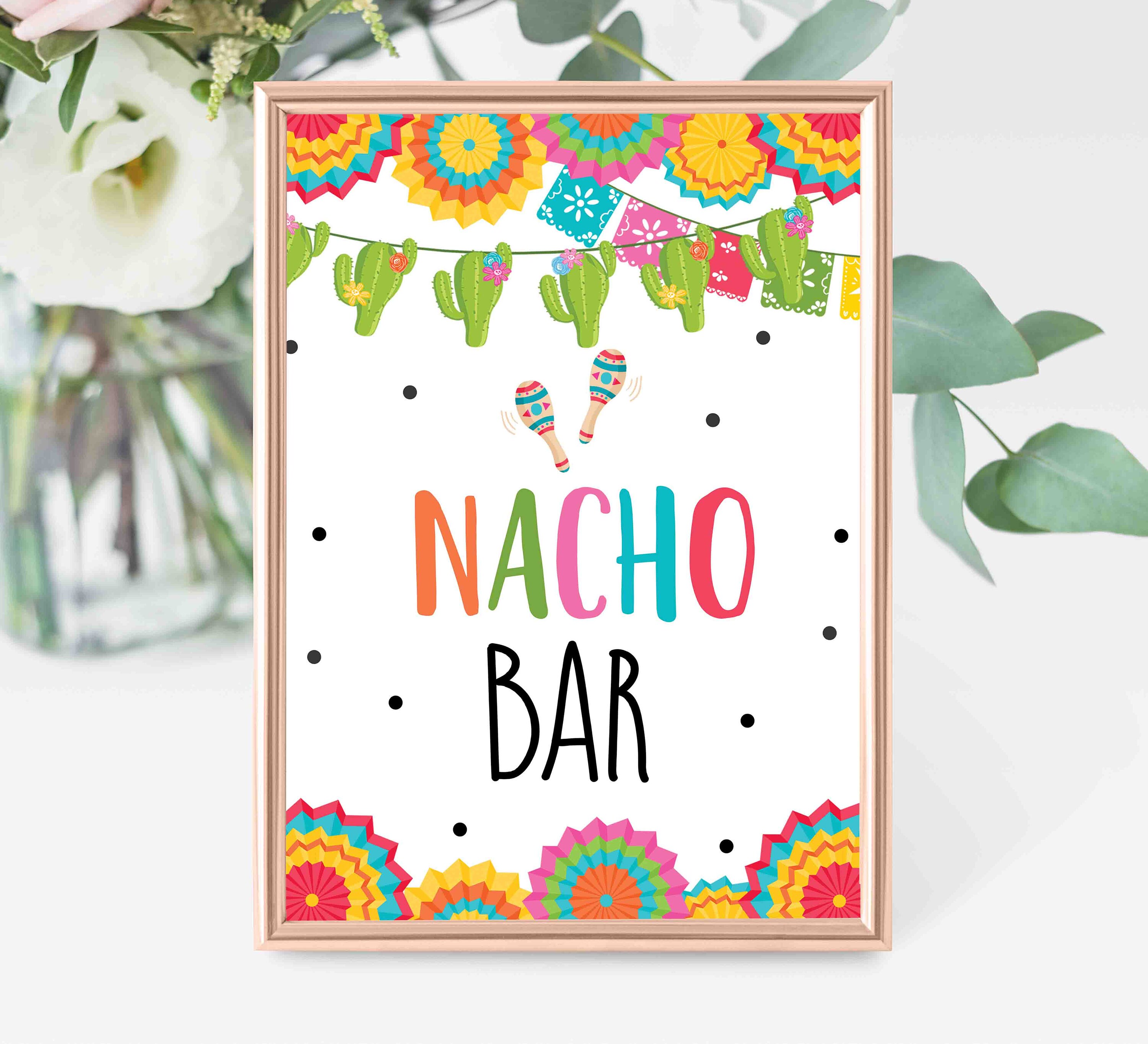Nacho Bar Party Sign Fiesta Party Sign Fiesta Food Station | Etsy