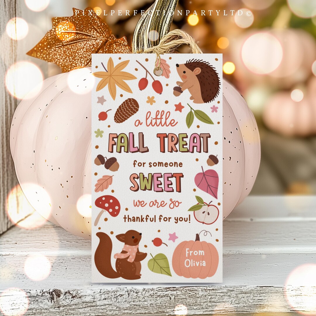 Editable Fall Gift Tag Fall Treat for Someone Sweet Gift Tag ...