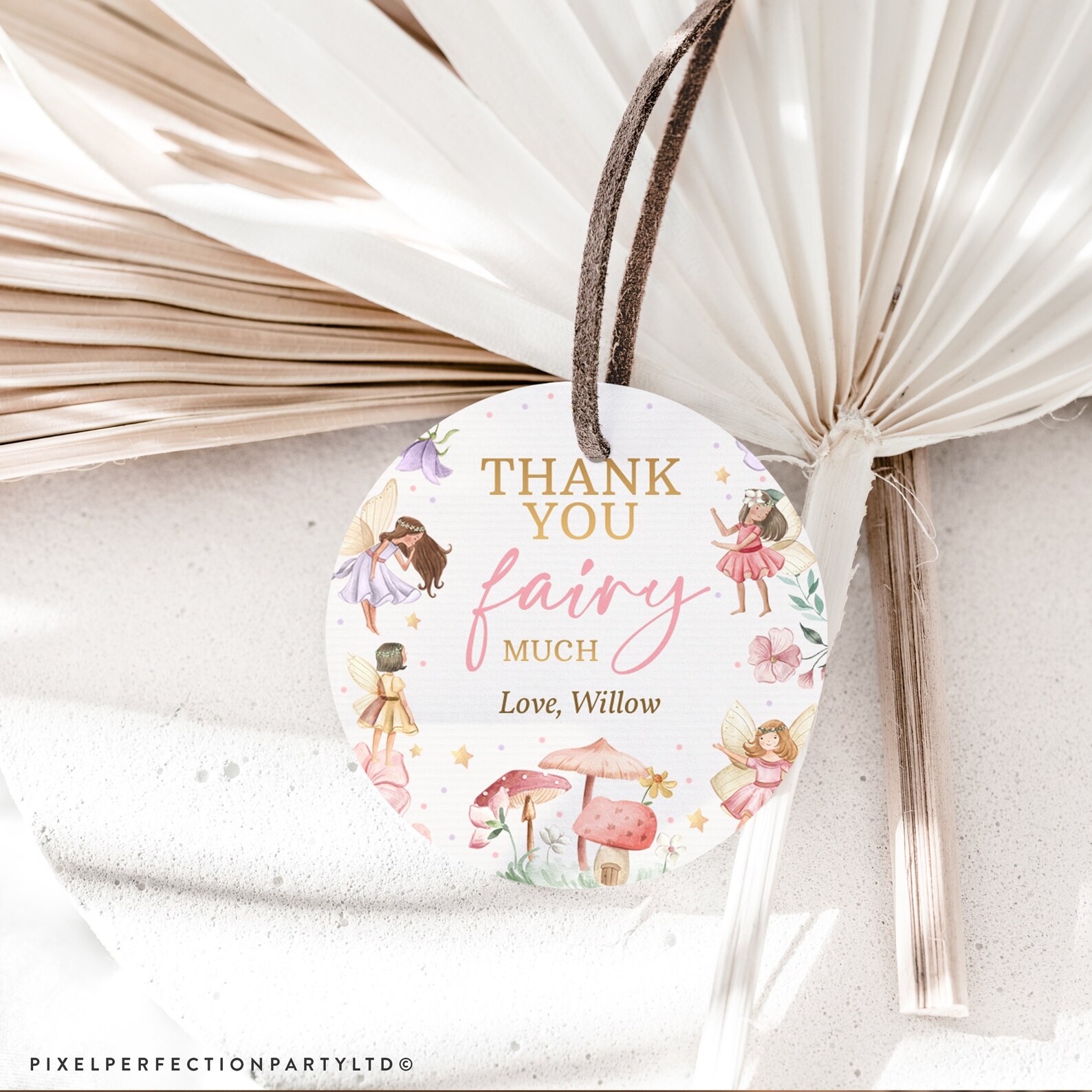 Editable Fairy Birthday Party Favor Tags Enchanted Magical Floral Fairy ...