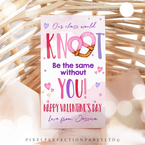Editable Teachers Valentine's Day Gift Tag Teacher Pretzel Appreciation ...