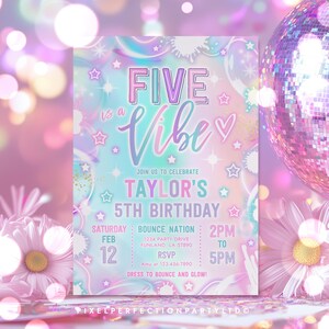 Editable Five is A Vibe 5th Birthday Party Invitation Five is A Vibe ...
