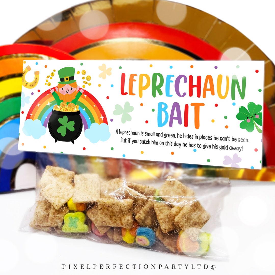 Editable St. Patrick's Day Leprechaun Bait Treat Bag Topper Tags St ...