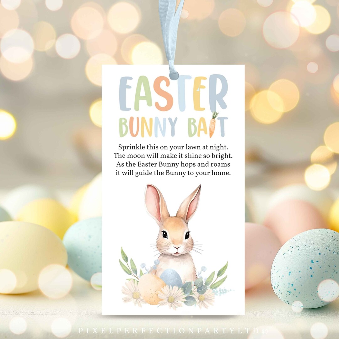 Editable Easter Bunny Bait Gift Tag Easter Bunny Food Gift Tag Easter ...